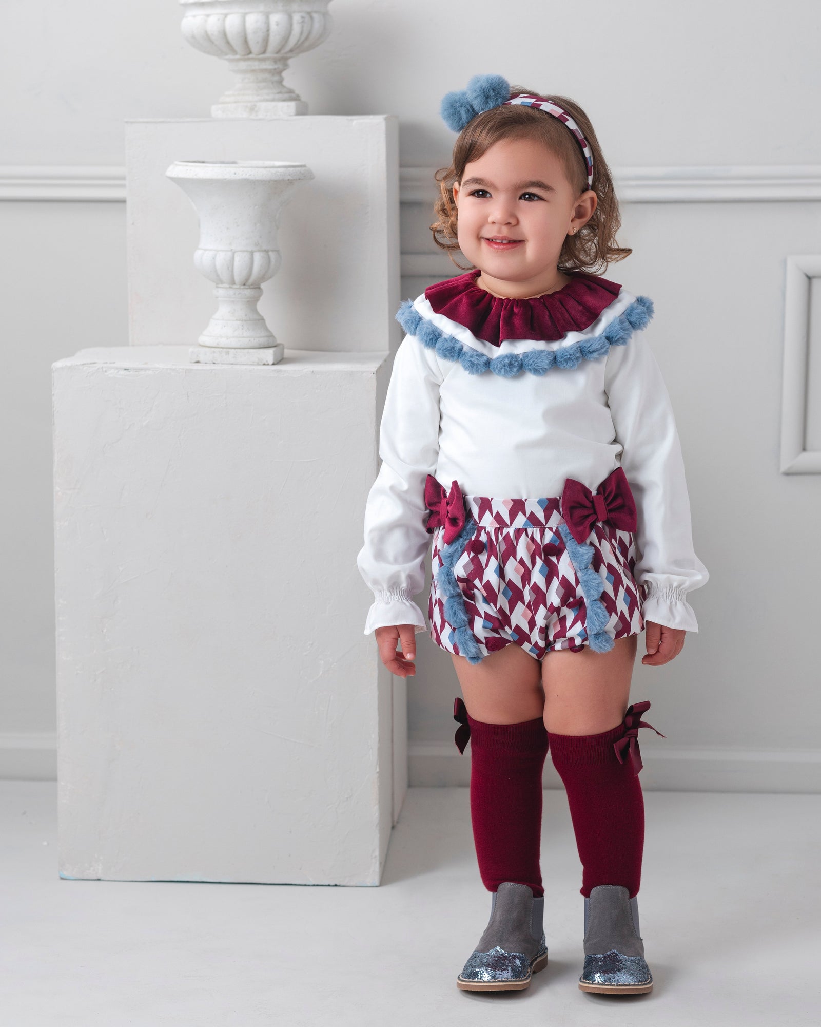 AW25 ROCHY Rombo Girls Burgundy Jam Pant Set - 26760 – Niños Y Niñas